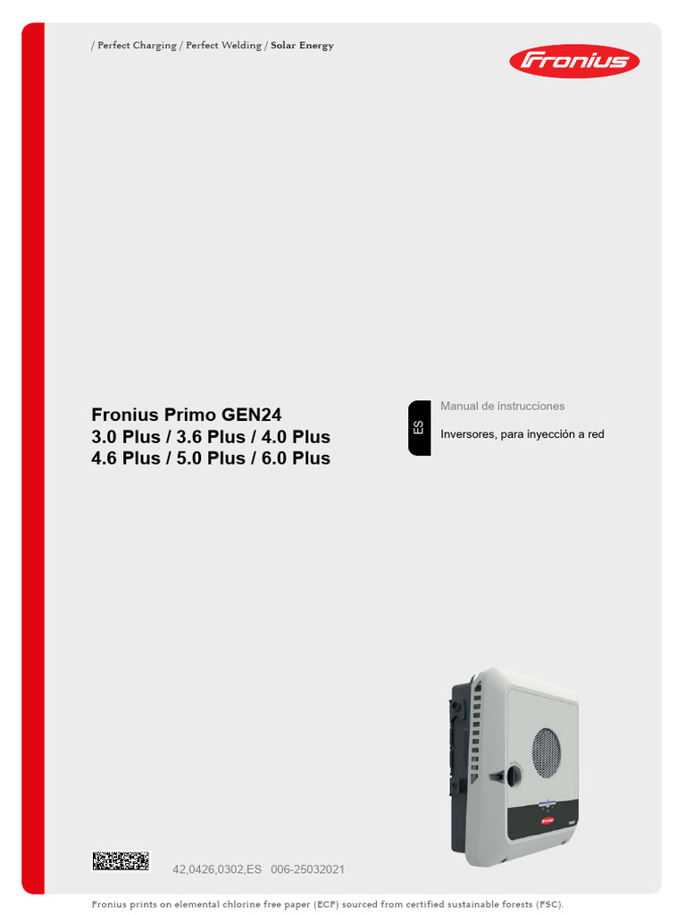 Manual Primo Gen 24 Esp | PDF | Energia electrica | Fotovoltaica
