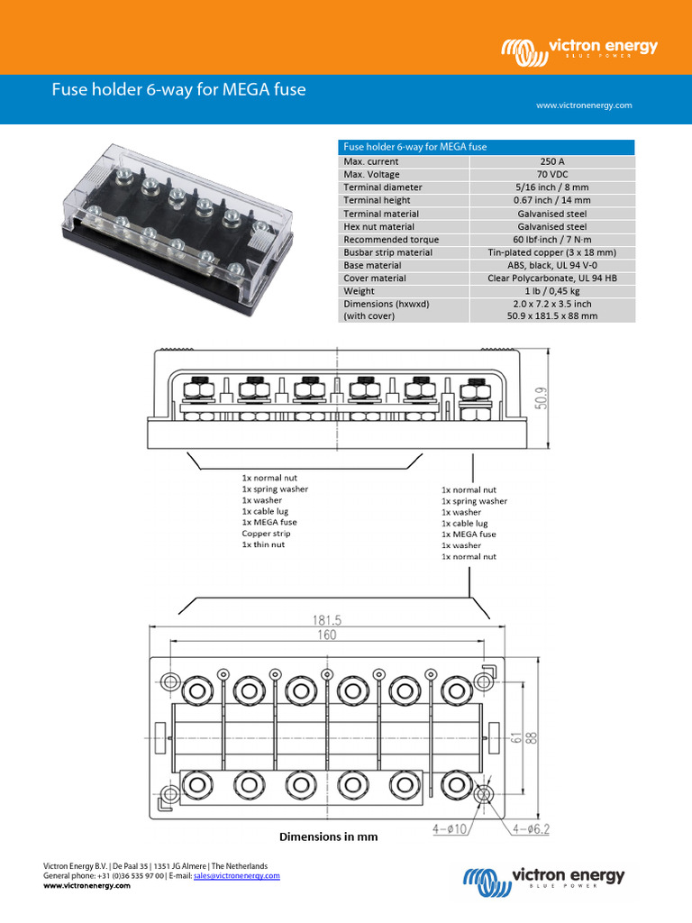 Datasheet-Fuse-holder-6-way-MEGA-fuse-EN | PDF