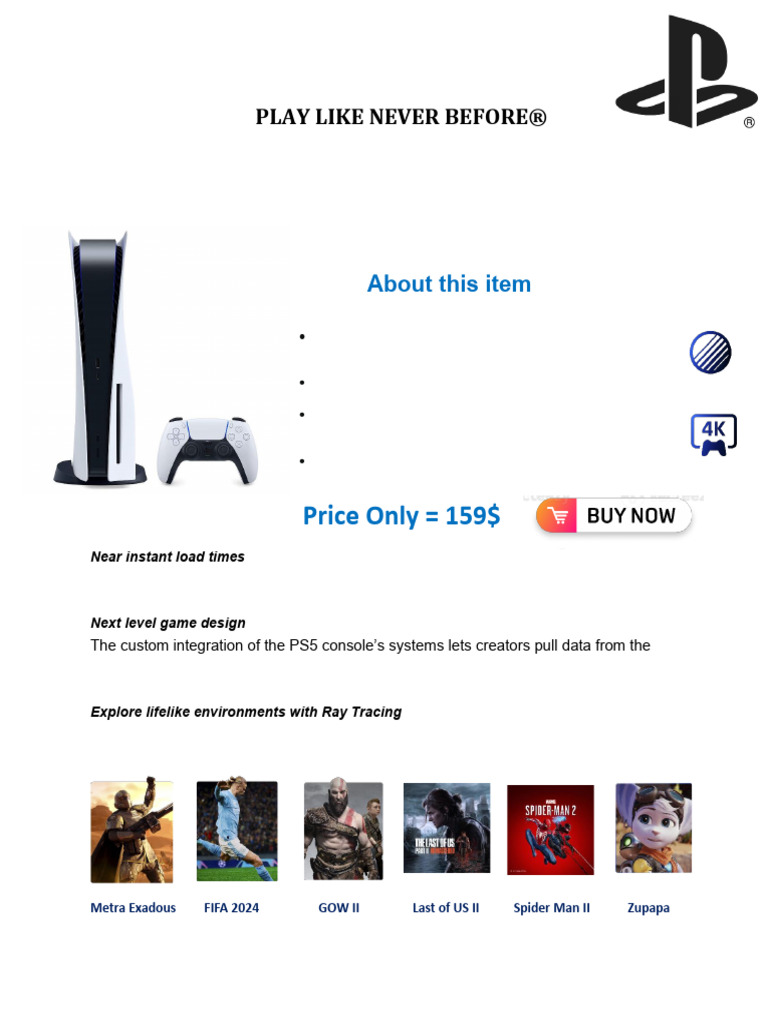 Play Like Never Before Ps5 | PDF