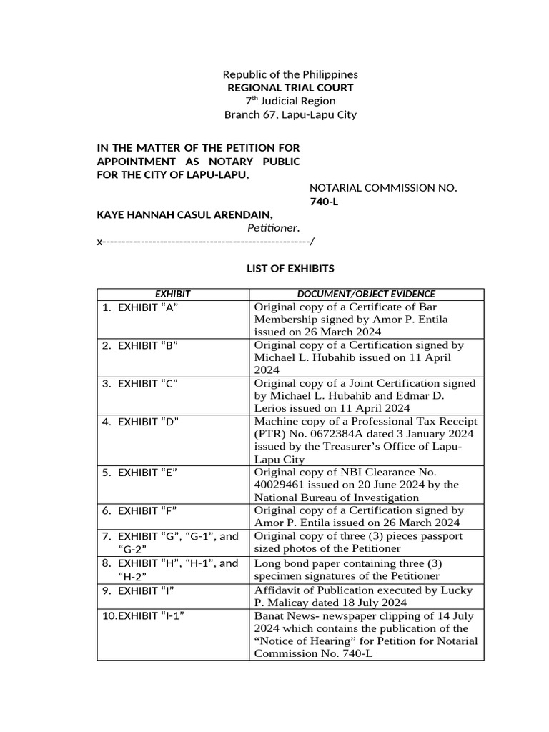 Notary Public Petition Exhibits | PDF | Government | Justice