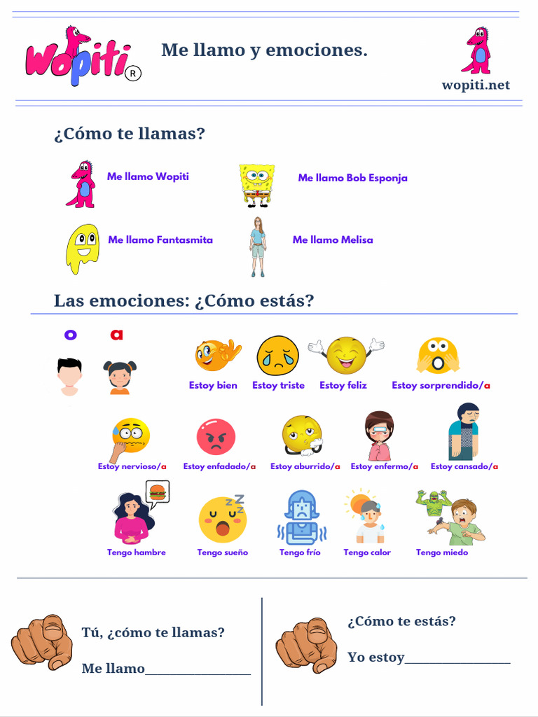 Me llamo y emociones by WOPITI | PDF