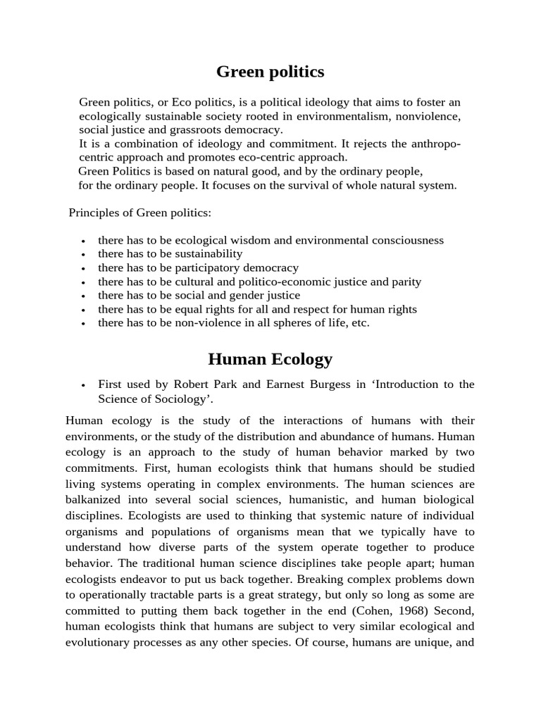 Types of Environmentalism | PDF | Ecology | Liberal Arts Education