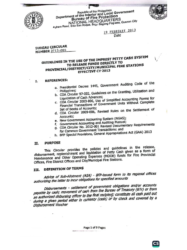 Bureau Circular Number 2013 005 | PDF