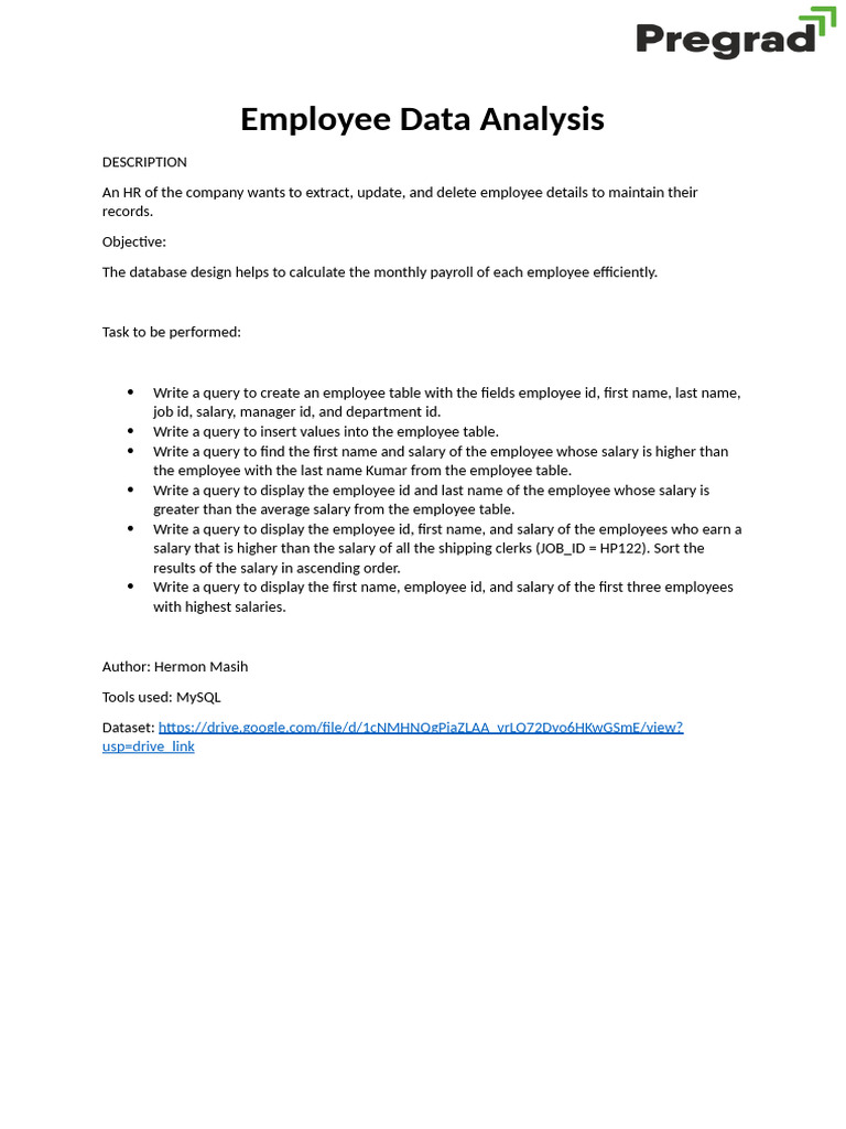 Project 8 - Employee Data Analysis (SQL) | PDF