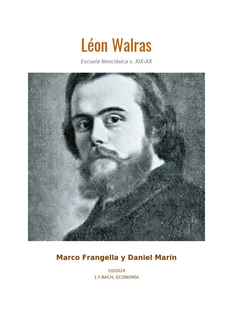 Léon Walras: Pionero de la Economía Matemática | PDF | Economias | Ciencias económicas