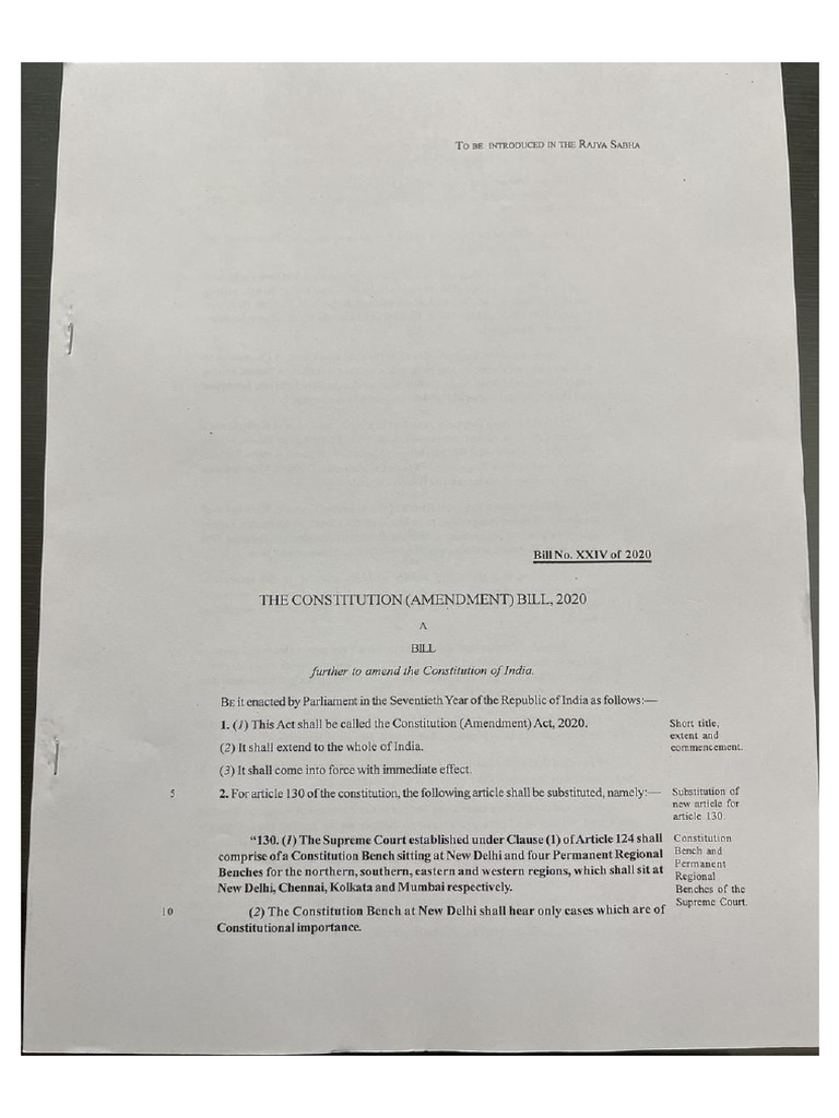 Constitution Amendment Bill 2020 | PDF