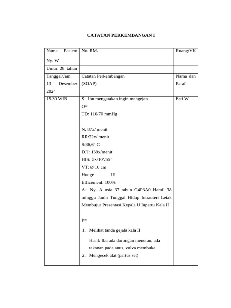 Catatan Perkembangan I | PDF