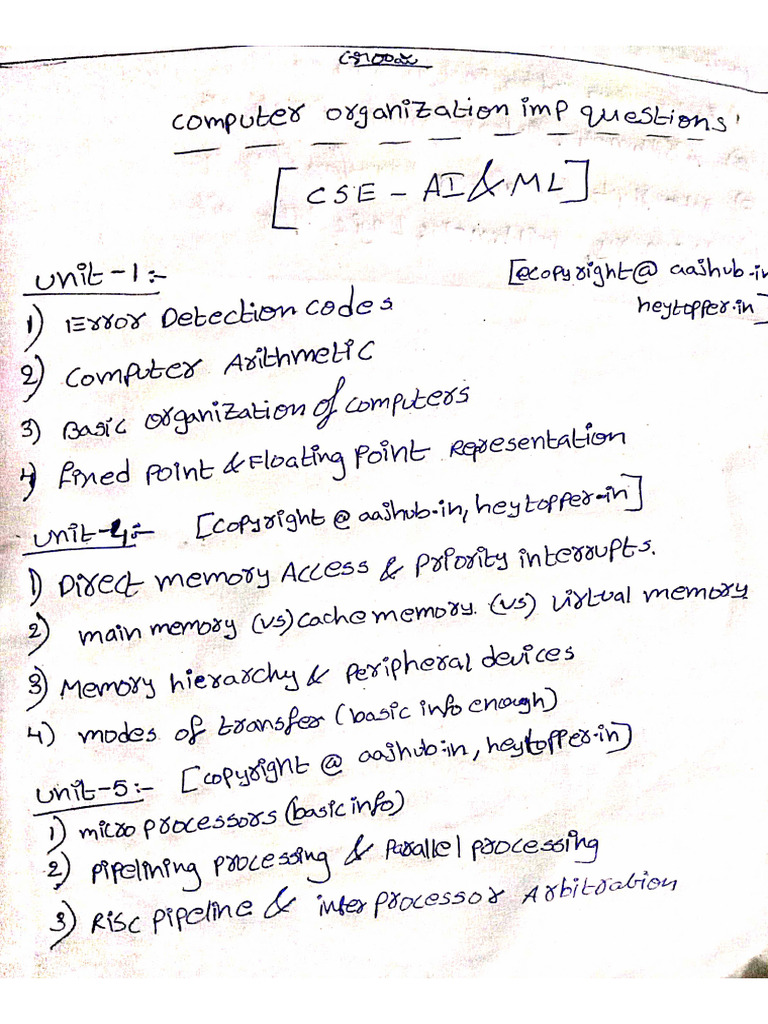 Co-Ai&Ml (Cse) Imp Questions | PDF