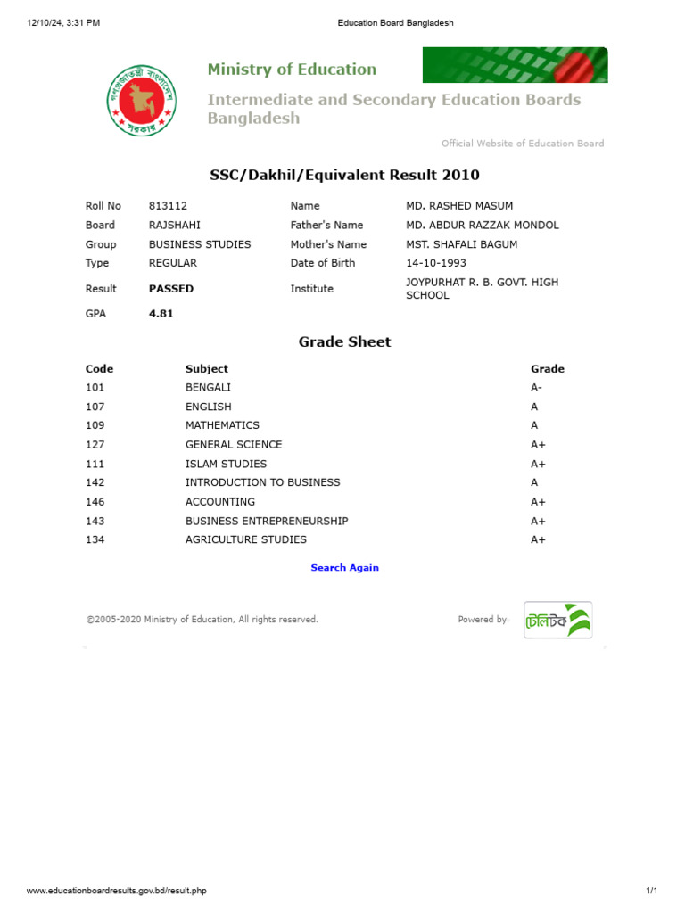 Ssceducation Board Bangladesh | PDF | Bangladesh