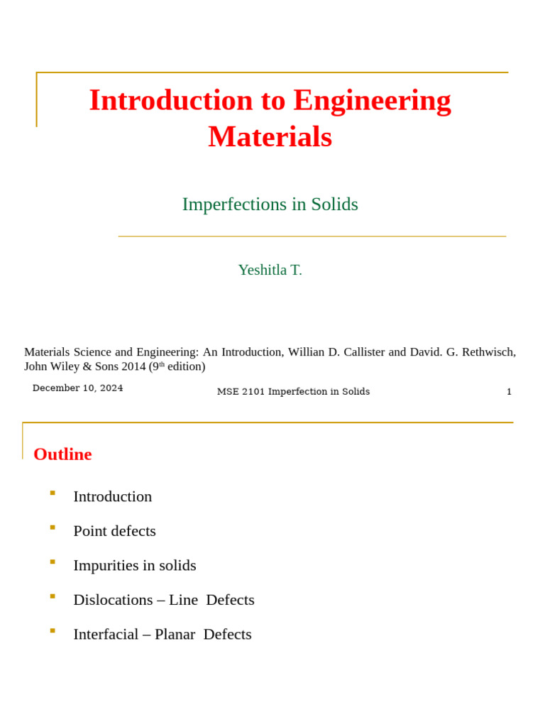 Chapter - 4. Imperfection in Solds | PDF | Dislocation | Crystallite