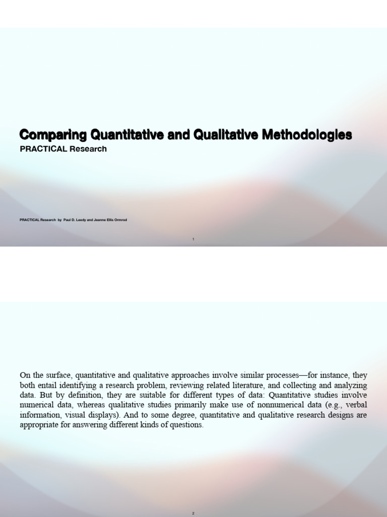 Comparison Qualitative Quantitative.key | PDF | Quantitative Research | Qualitative Research