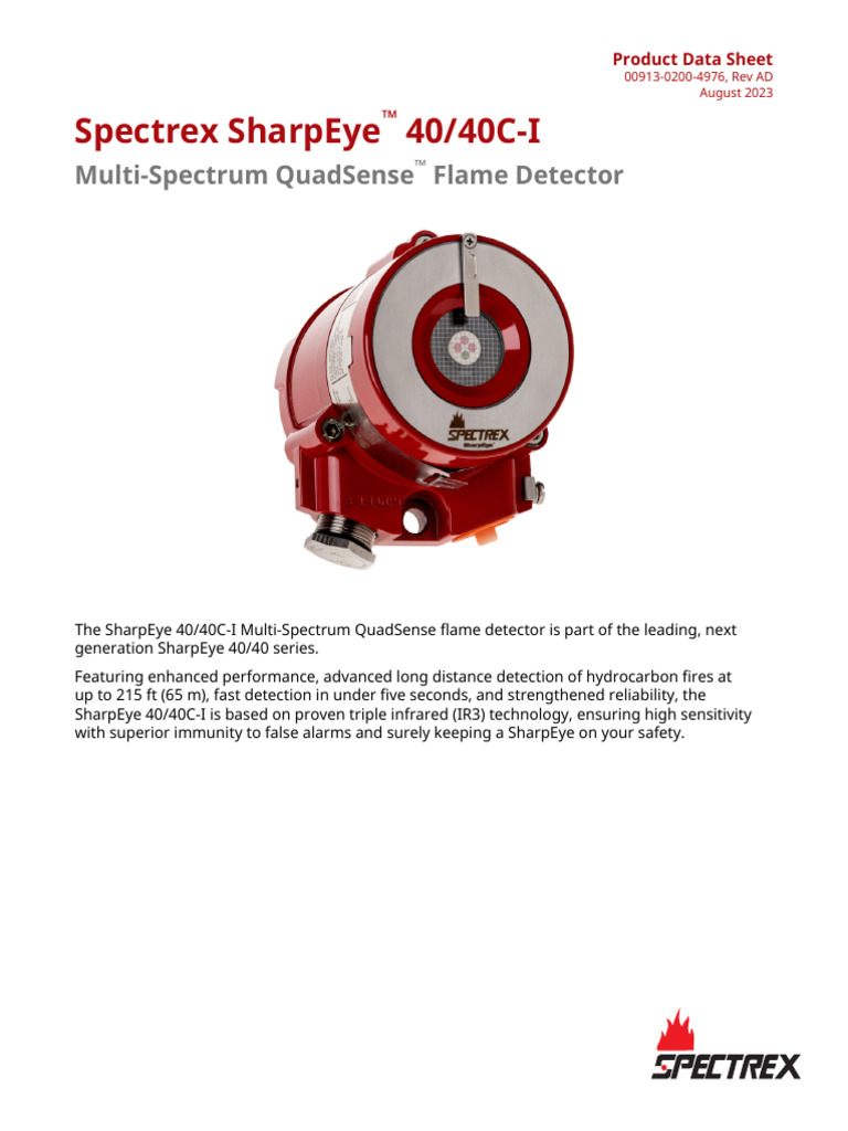 Product Data Sheet Spectrex Sharpeye 40 40c I en Us 7510760 | PDF | Fuels | Chemical Substances
