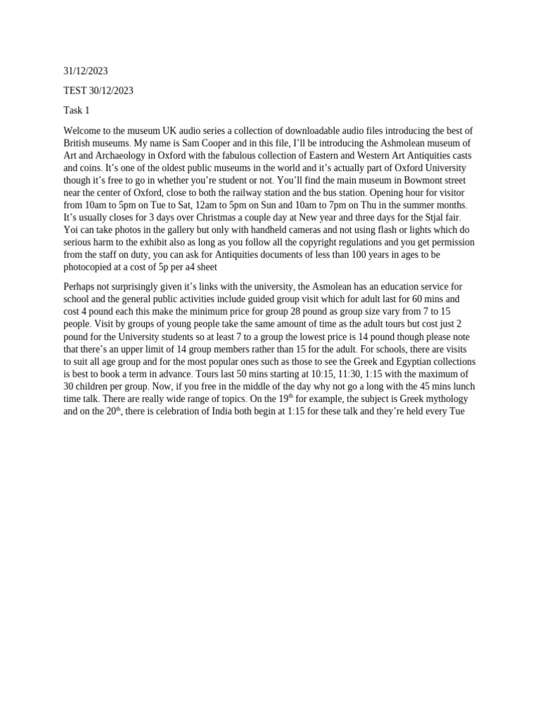 Listening test 301223 | PDF