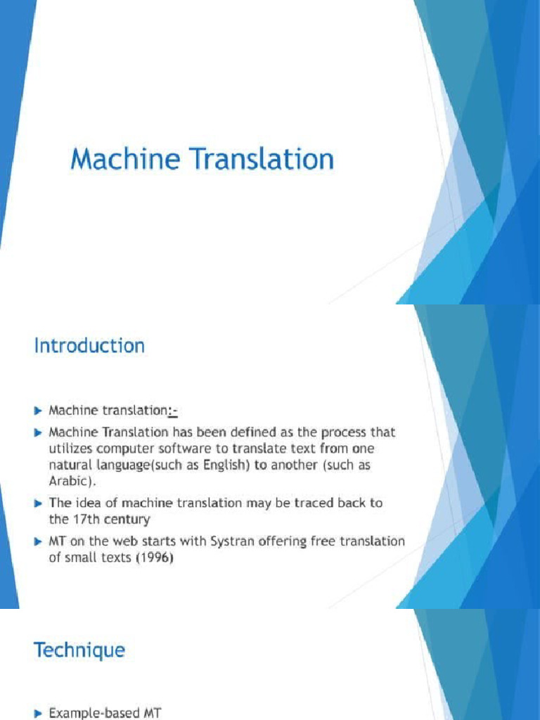 Machine Translation | PDF