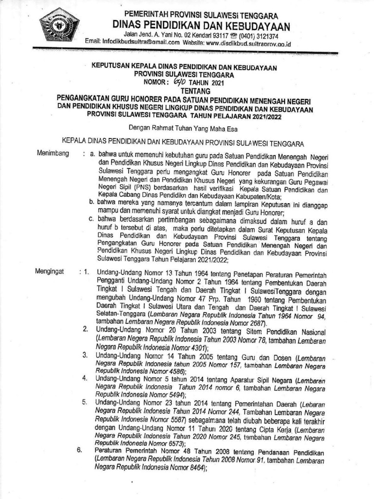 SK Dinas 2021 - 2022 | PDF