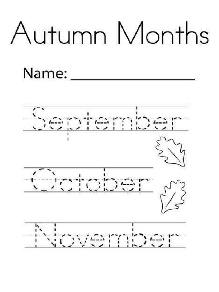 Tracing Name of Day Months | PDF