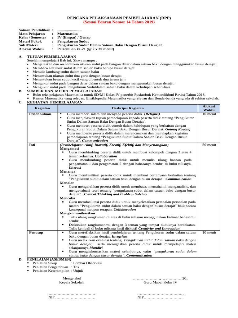 RPP BAB 6 Pengukuran Sudut | PDF