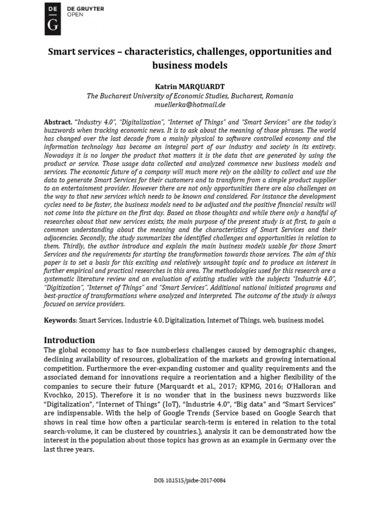 Smart Services: Challenges & Models | PDF | Business Model | Big Data