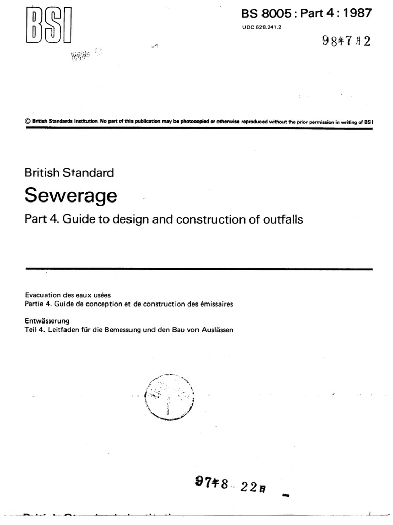 BS 8005-4-1987 | PDF