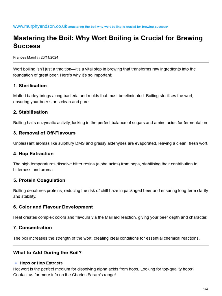 Mastering The Boil Why Wort Boiling Is Crucial For Brewing Success ...