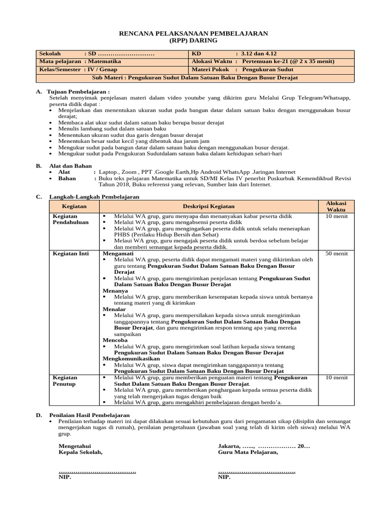 RPP BAB 6 Pengukuran Sudut | PDF
