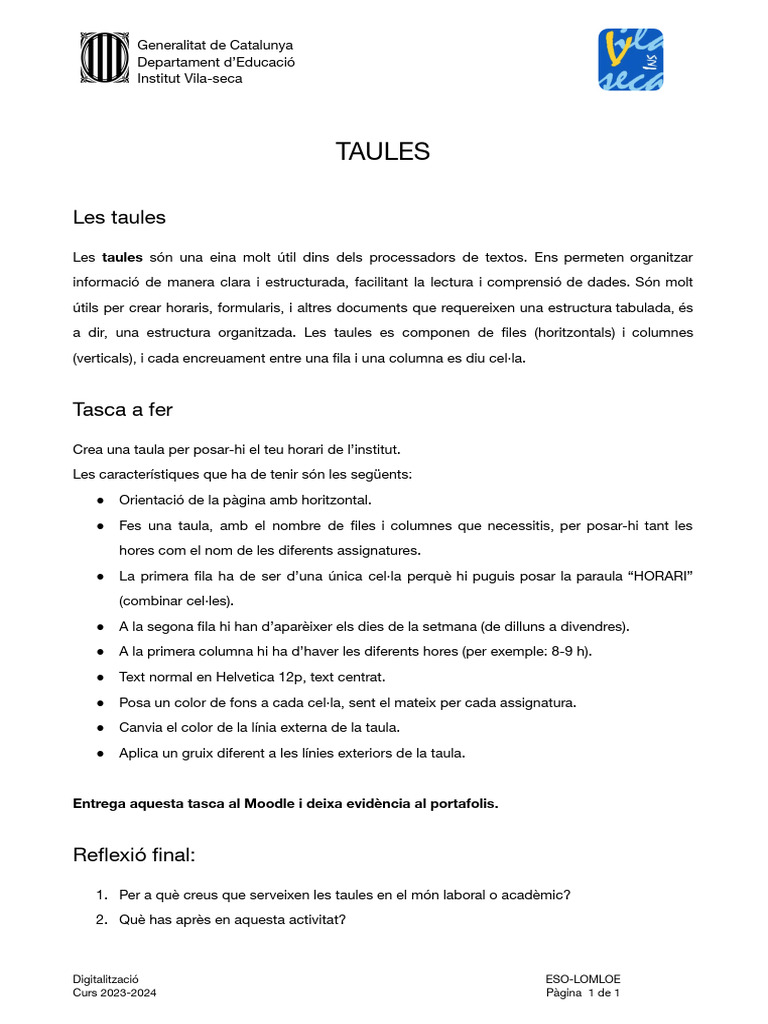 Activitat 2 - Les Taules.docx (2) | PDF