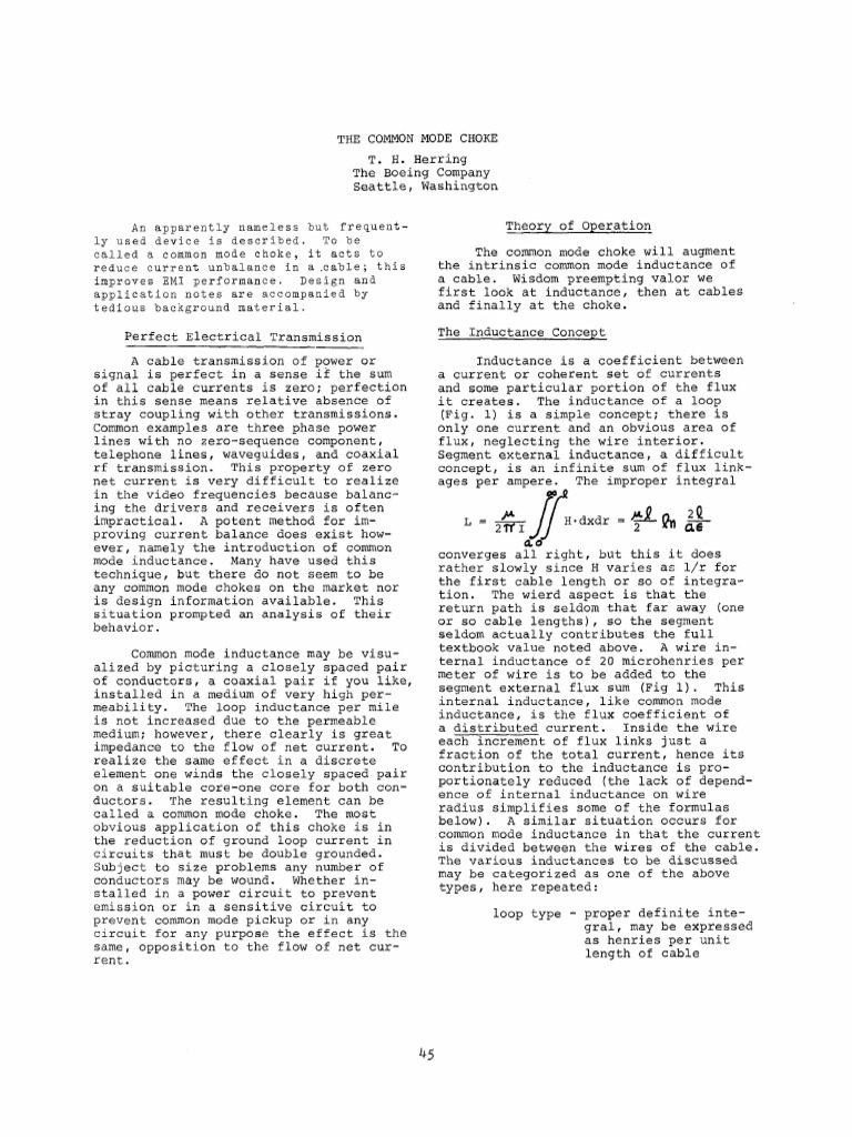 THE COMMON MODE CHOKE | PDF | Inductance | Inductor