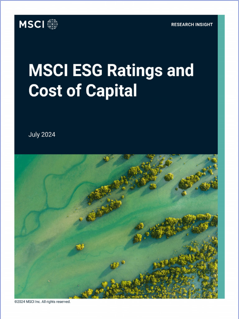 MSCI_ ESG Ratings and Cost of Capital-1 | PDF | Cost Of Capital | Bonds ...