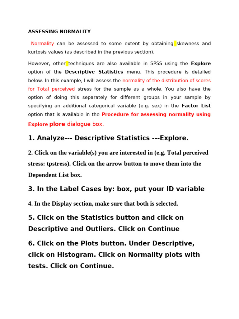 Assessing Normality | PDF