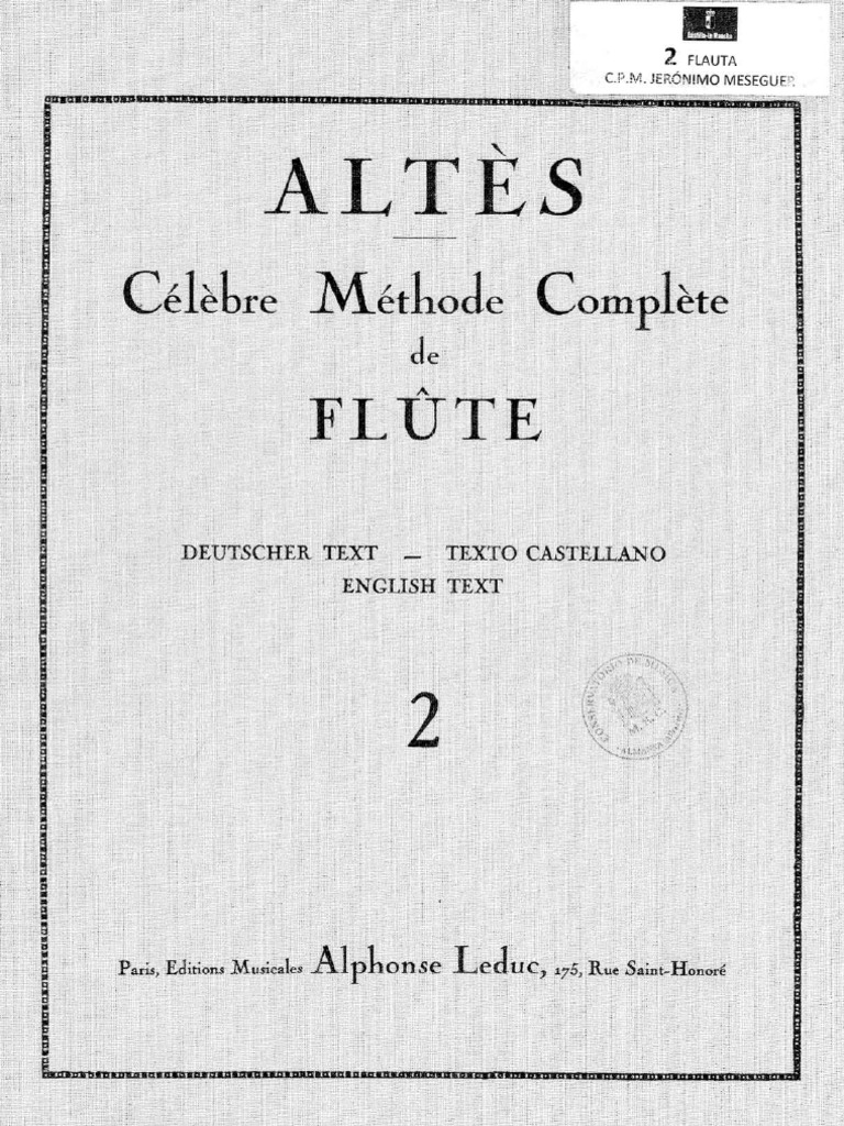 02 ALTES - Celebre Metodo Completo de Flauta (Vol. 2) | PDF