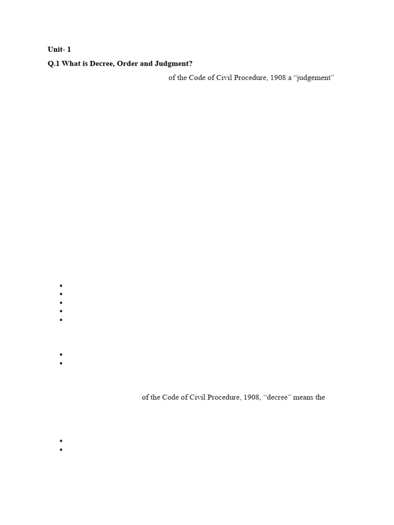 cpc notes | PDF | Judgment (Law) | Res Judicata