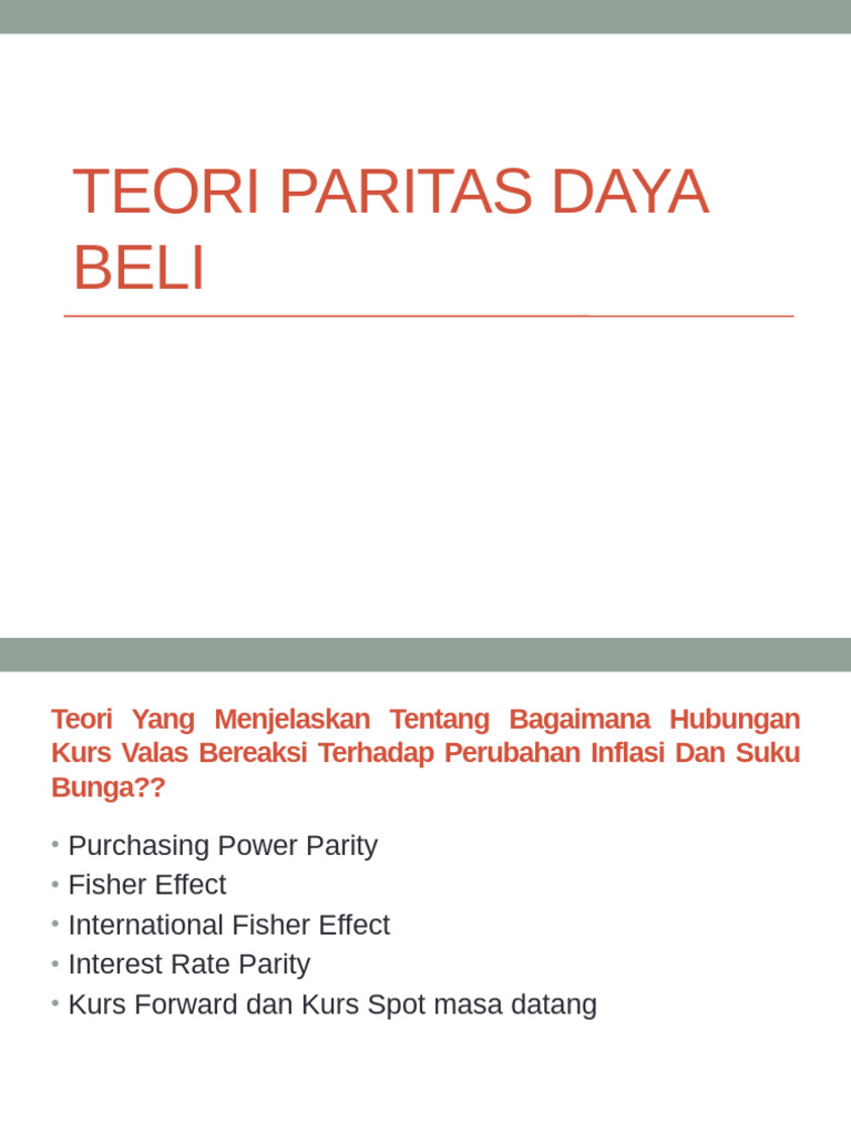 Paritas Daya Beli dan Kurs Valas | PDF