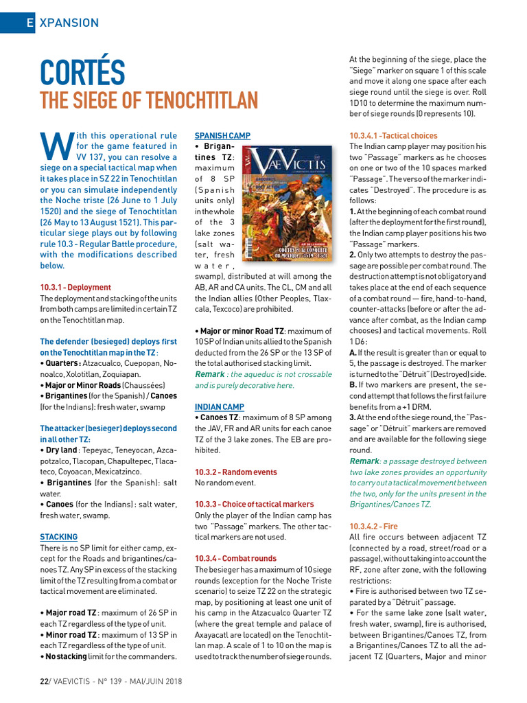 Siege of Tenochtitlan Rules Guide | PDF | Mesoamerica | Aztec