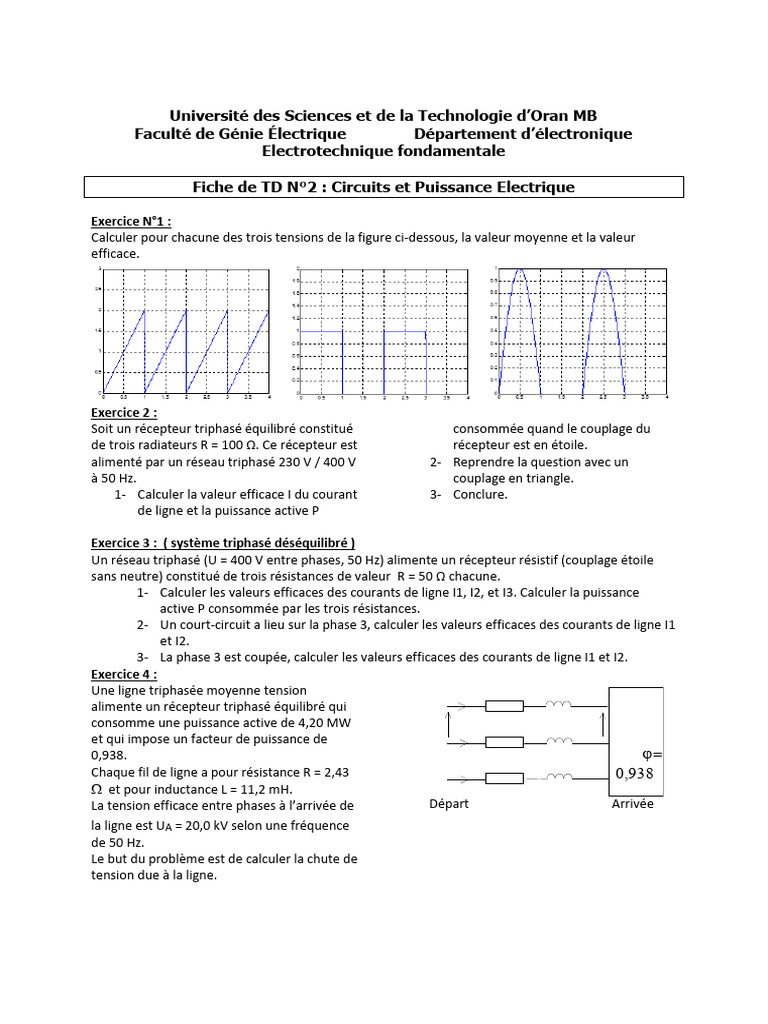 td2_ett_24_25 (2) | PDF | Puissance (physique) | Puissance apparente