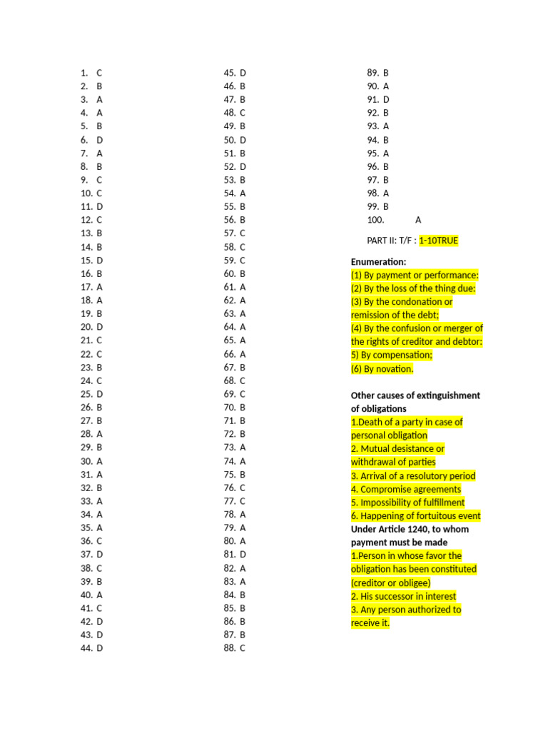 p2 Exam Bam 026 Answer Key | PDF | Debtor | Debt