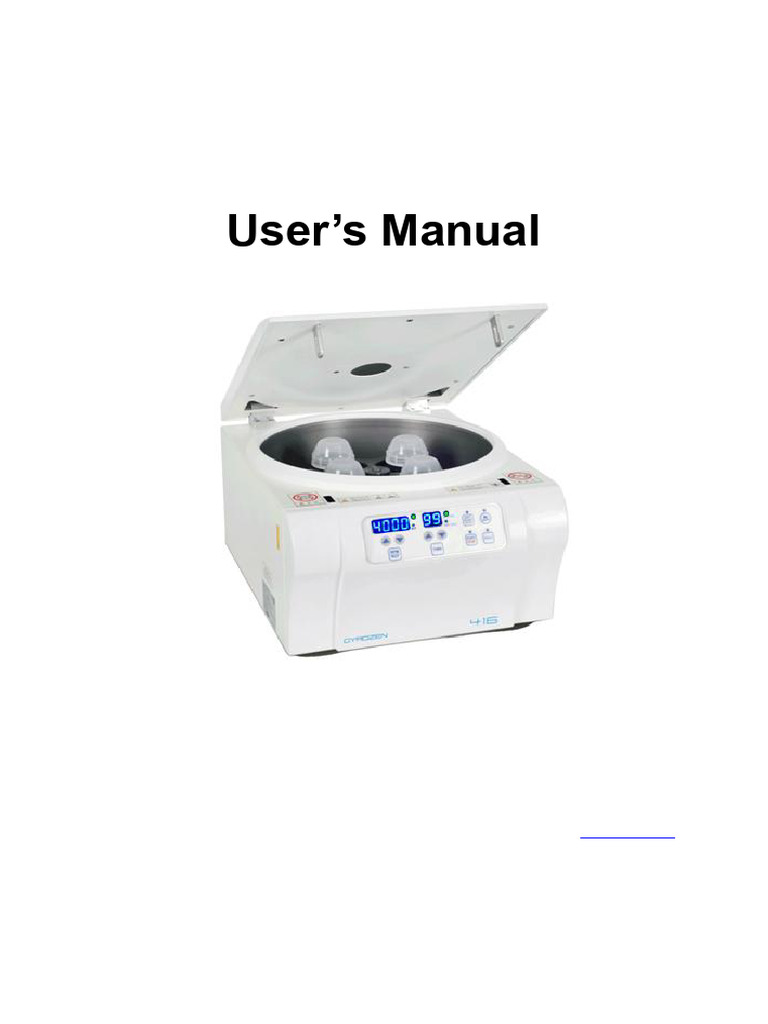 Low-Speed Centrifuge 416 Manual | PDF | Centrifuge