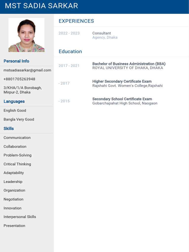 MST Sadia Sarkar | PDF