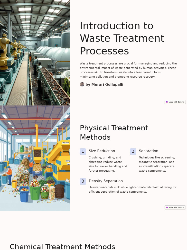 Introduction To Waste Treatment Processes | PDF