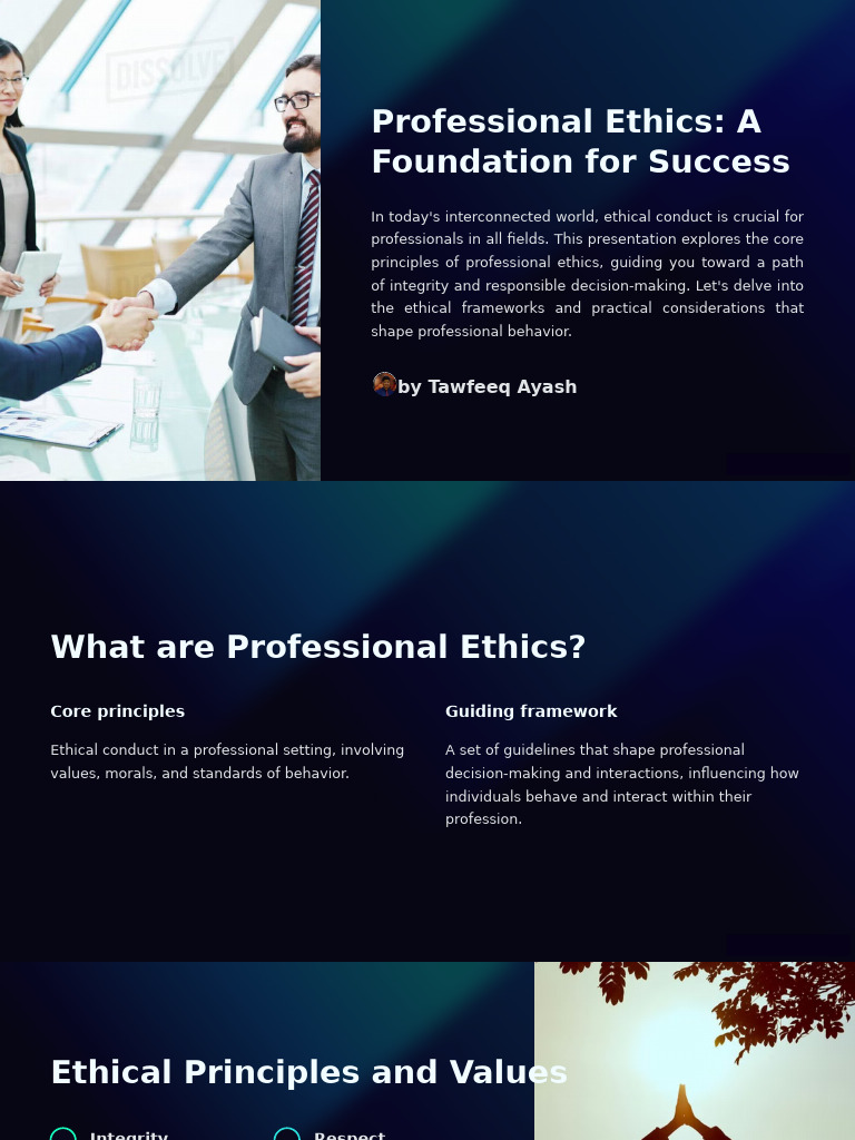 Professional Ethics A Foundation For Success2 | PDF | Professional Ethics | Integrity