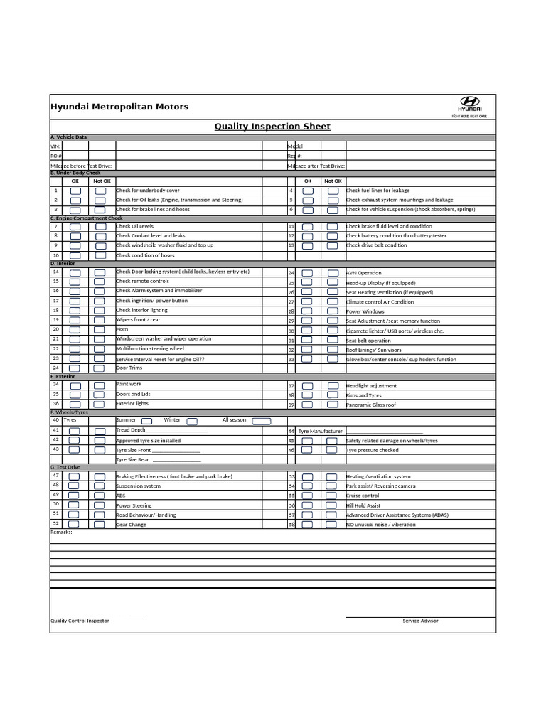 Quality Check Sheet HMM Shamrani | PDF | Tire | Wheeled Vehicles