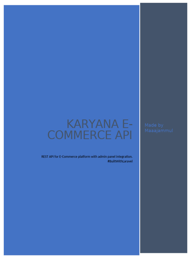 Laravel e-commerce API documentation | PDF | Login | Computing