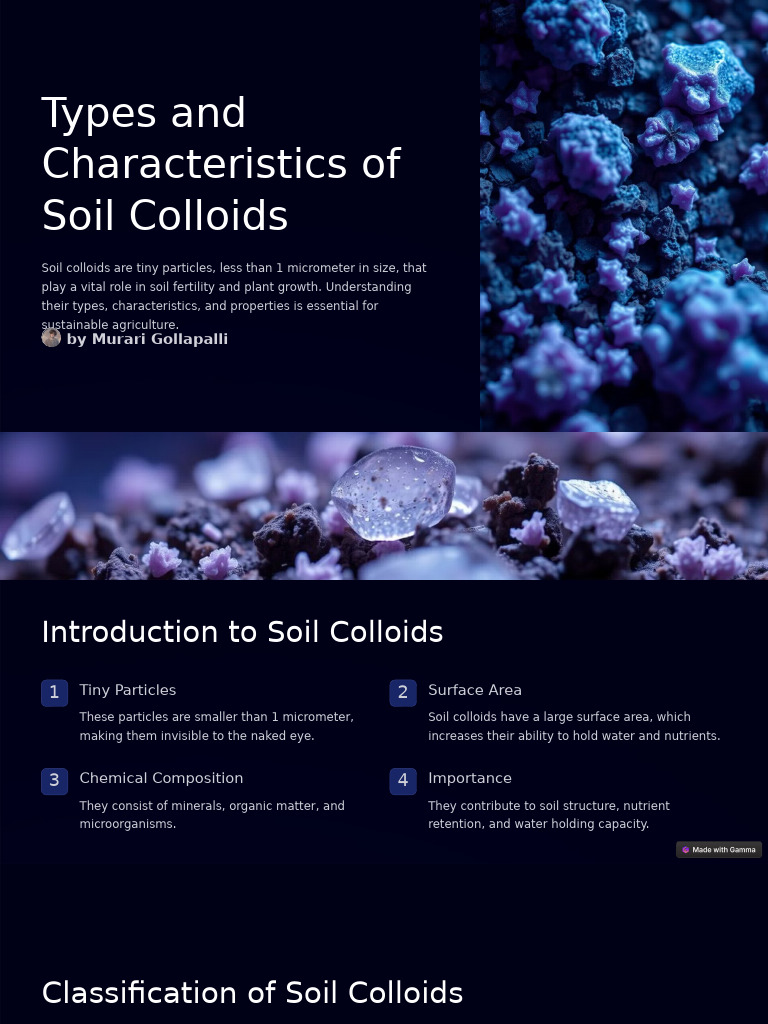 Types and Characteristics of Soil Colloids | PDF | Soil | Colloid
