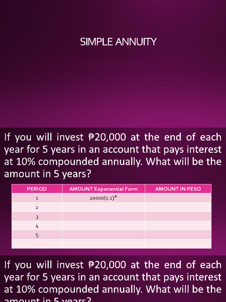 Simple Annuity | PDF