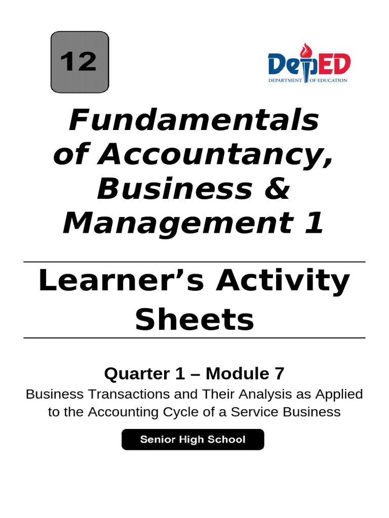 LAS FABM - Module 7 | PDF | Debits And Credits | Business Economics