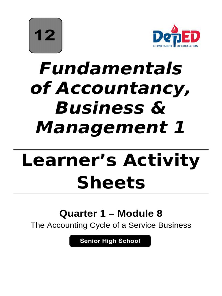 LAS FABM - Module 8 quarter2 | PDF | Debits And Credits | Accounting
