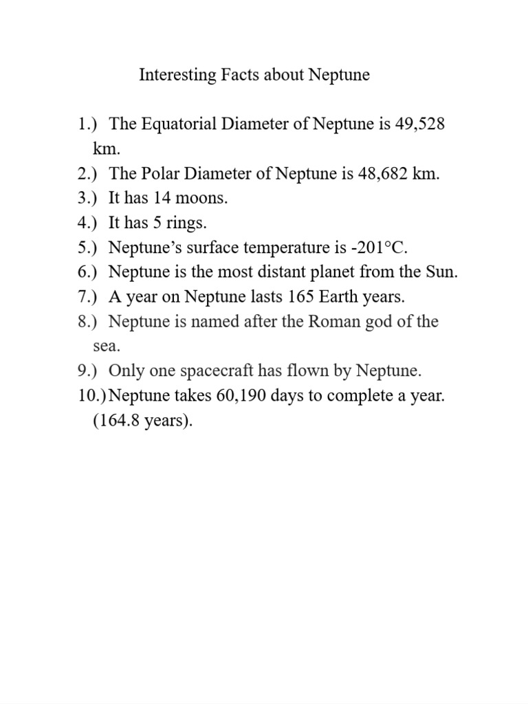 Intersting Facts About Neptune | PDF