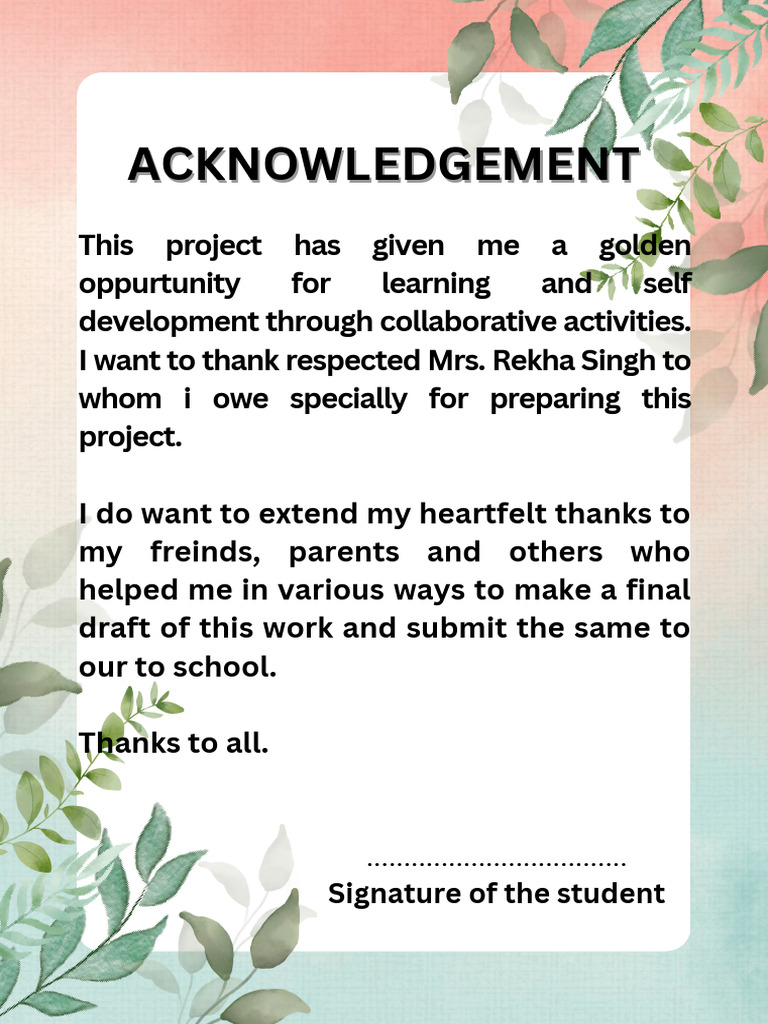 Acknowledgement | PDF