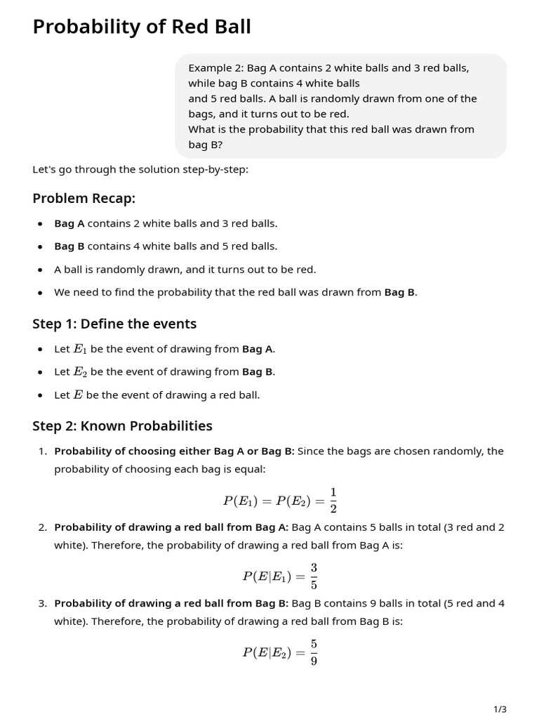 Probability of Red Ball | PDF | Probability | Mathematics