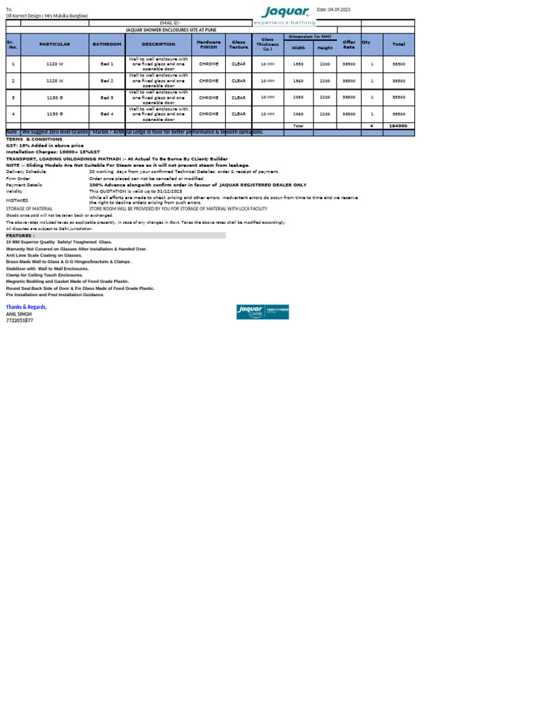Oll Korrect Design - Panchghani Site (Mrs Malvika) | PDF | Door ...