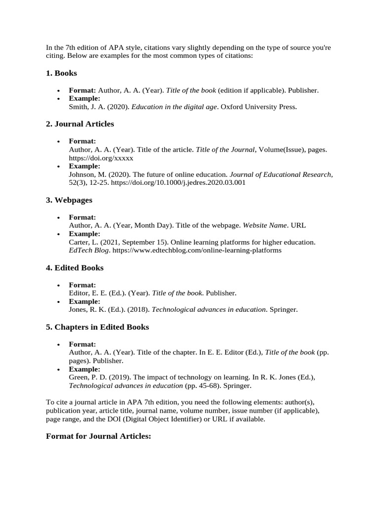 In the 7th edition of APA style | PDF | Citation | Apa Style